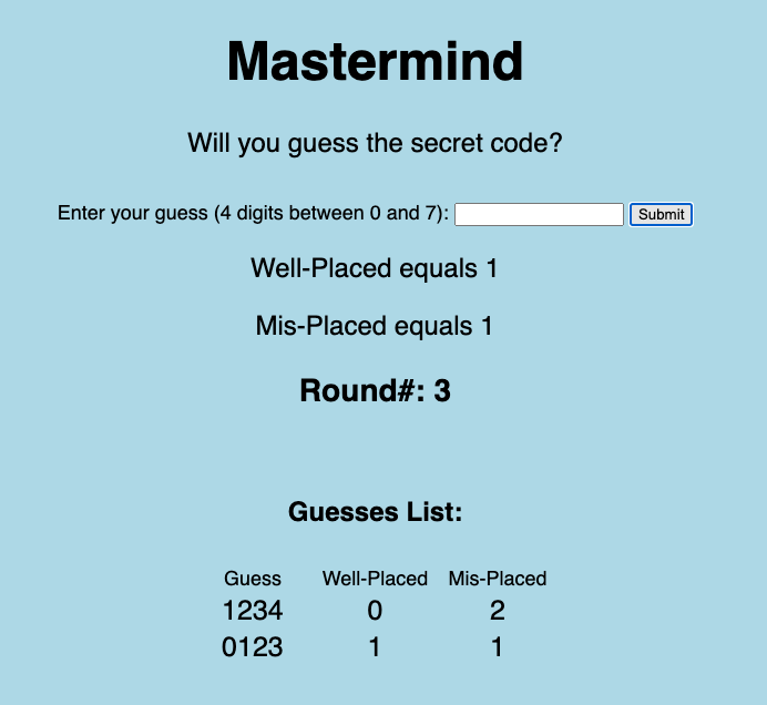 GitHub - aip956/FrontEnd_JS_NumberGuess: Javascript version of Mastermind