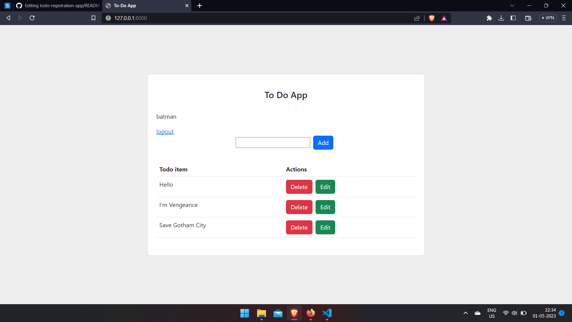 Github Ayush8085todo Registration App Todo Application With User Registration