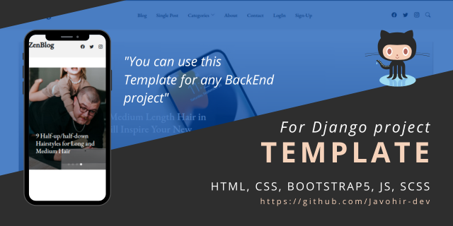 GitHub - Javohir-dev/template-for-news-project: Djangoni o'zida loyiha qilmoqchi bo'lganlar ...