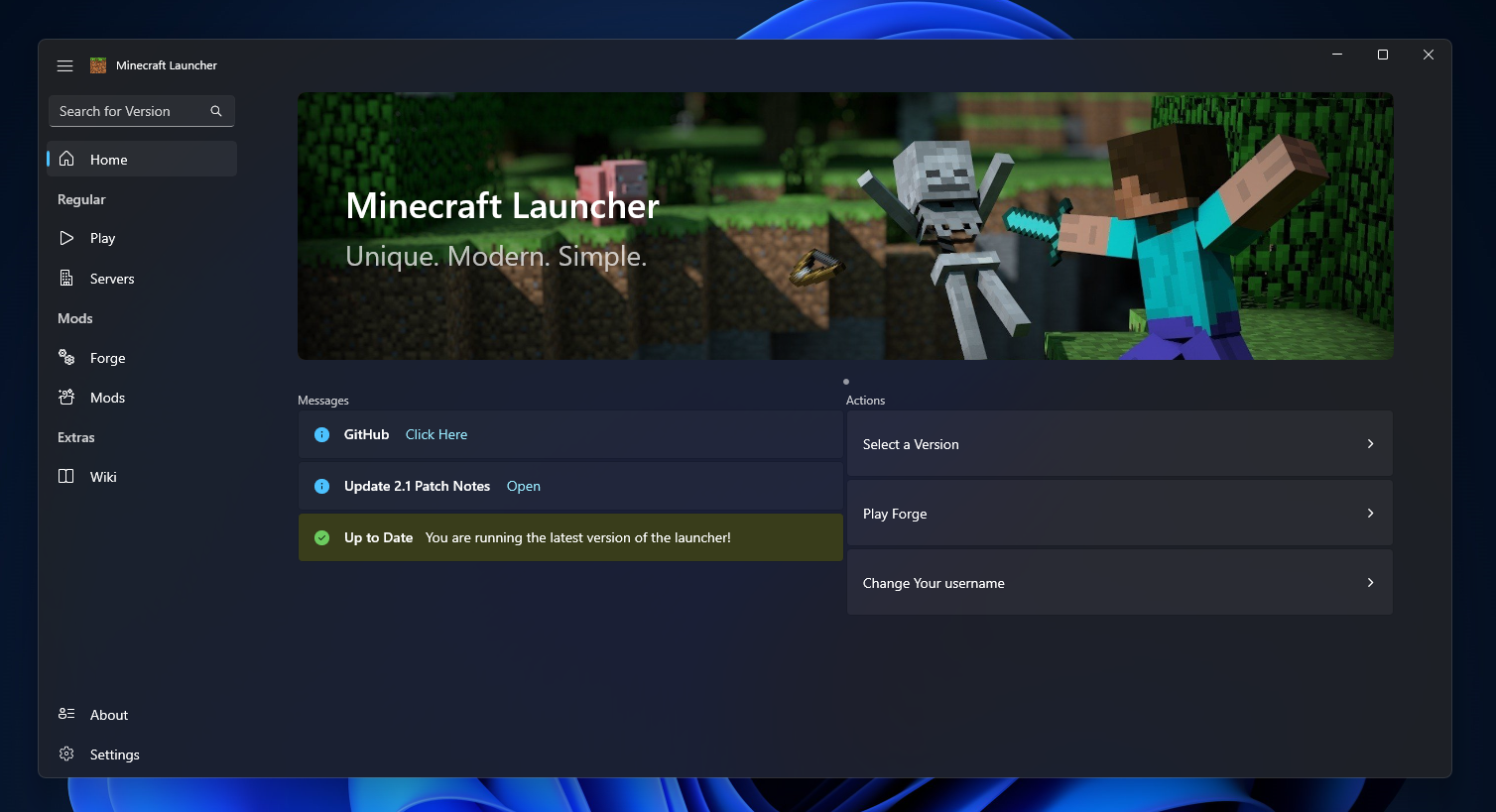GitHub - Jurij15/MinecraftLauncher: A Minecraft Launcher, made in WinUI3, WindowsAppSDK and CmlLib