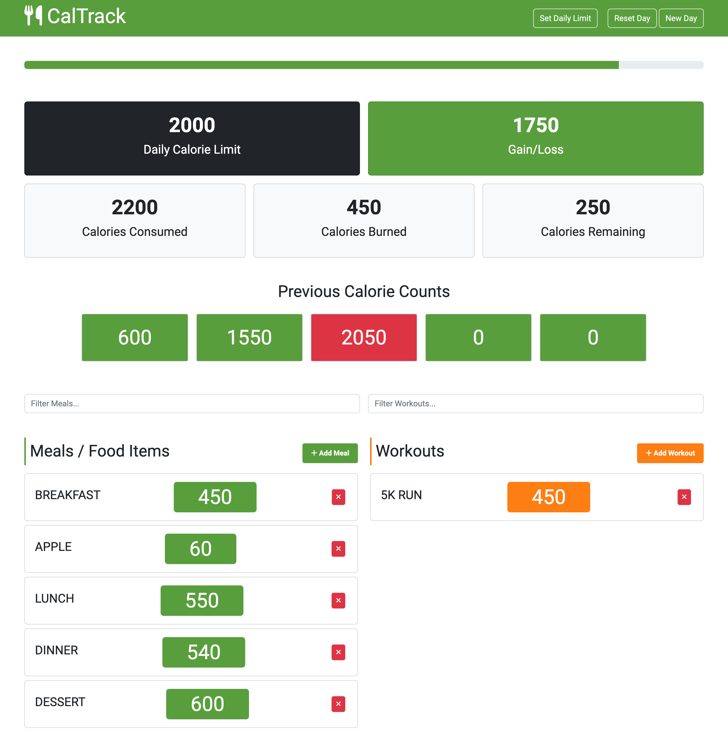 GitHub - Davrizio/CalTrack: Track Meals and Workouts to find out how many calories you burn.