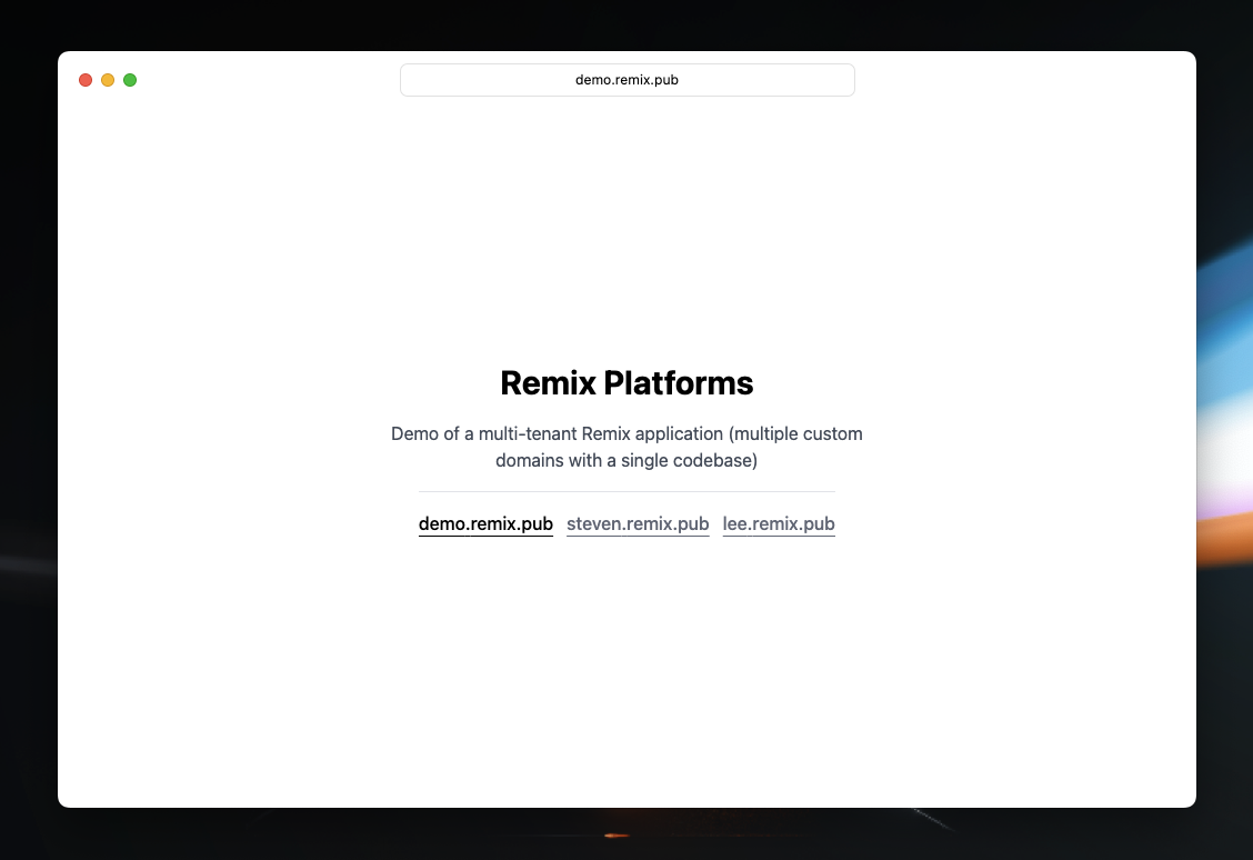 GitHub - vercel-labs/remix-platforms: Multi-tenant Remix application ... GitHub - vercel-labs/remix-platforms: Multi-tenant Remix application ...