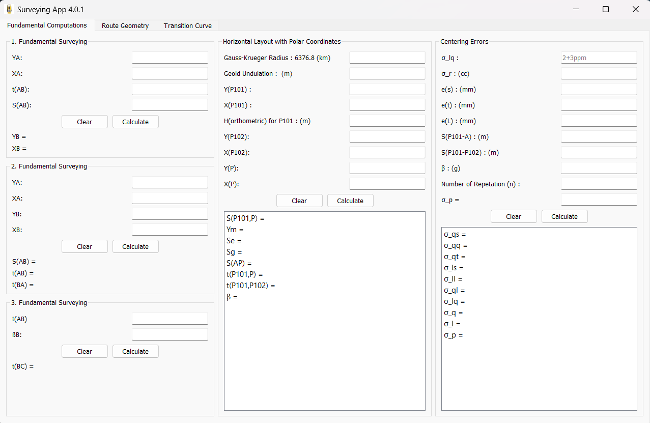 GitHub - talhacoban48/SurveyCalculator.GuiApp: Fundumental calculation program using by ...