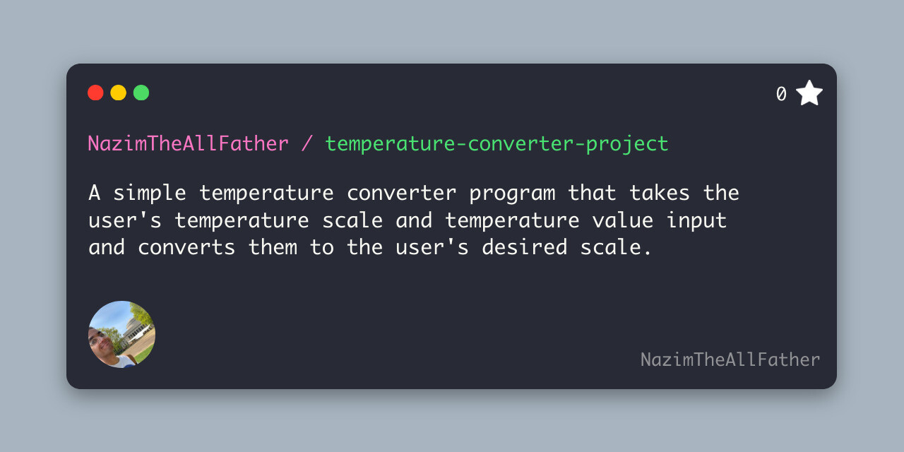 GitHub - NazimTheAllFather/temperature-converter-project: A simple ...