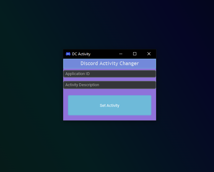 GitHub - JumbleBumble/Discord-Activity-Changer: Let's you change your discord activity to ...