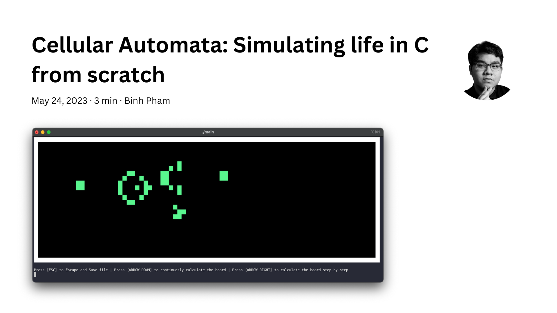 GitHub - pham-tuan-binh/life-c: Conway's Game of Life from scratch in C