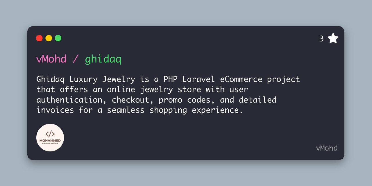 GitHub - vMohd/ghidaq: Ghidaq Luxury Jewelry is a PHP Laravel eCommerce project that offers an ...