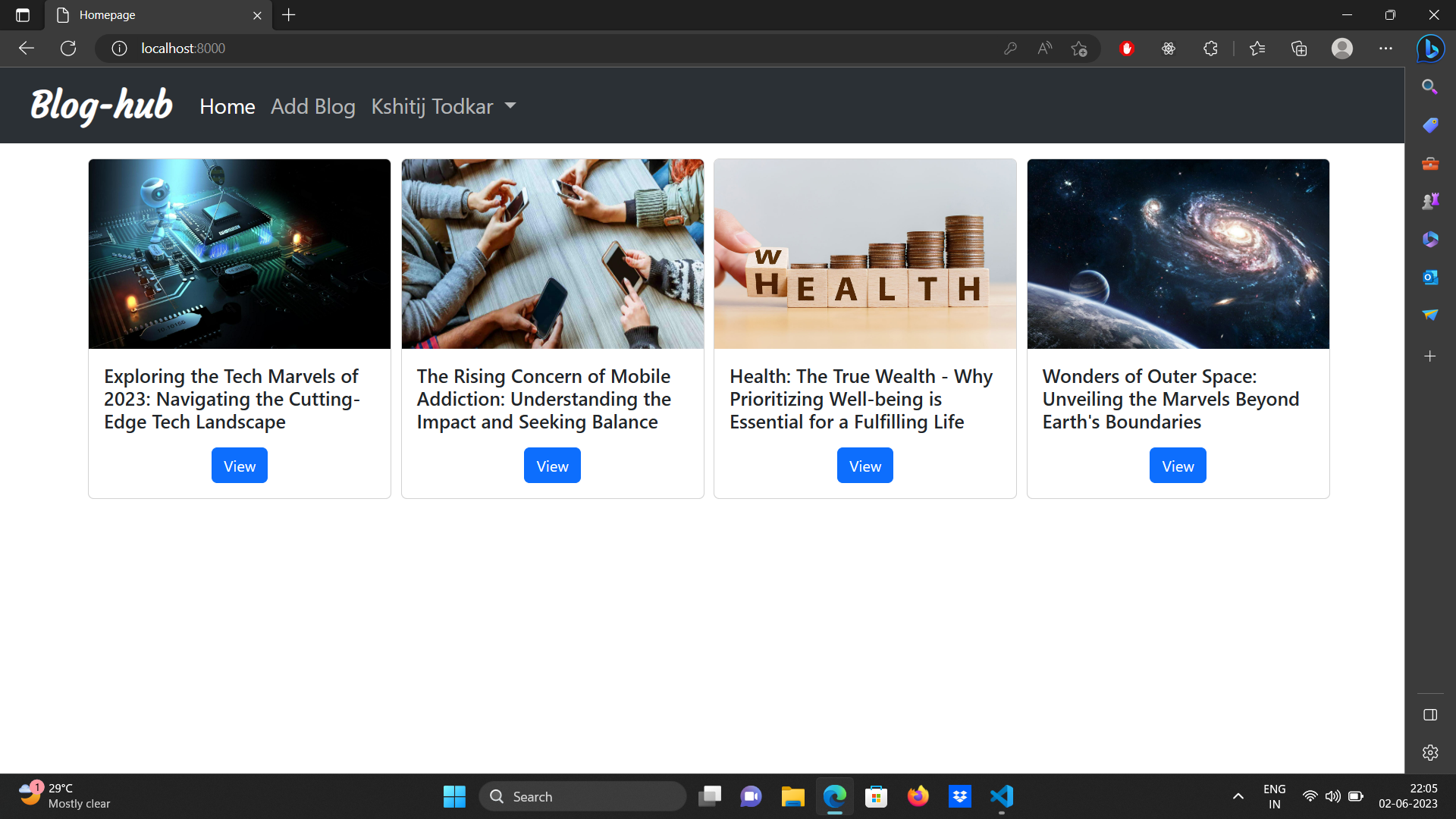 GitHub - KshitijTodkar48/Blog-Application: "Blog-hub"- A web application developed by using ...