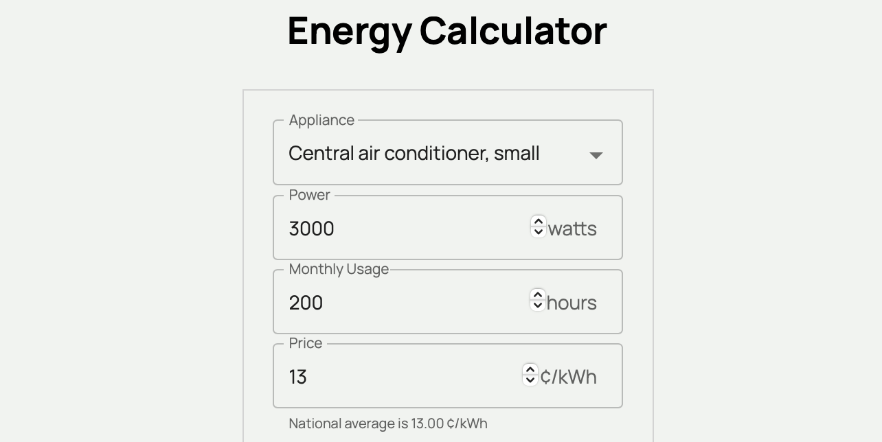 GitHub - Andrea-Galindo/energy-calculator