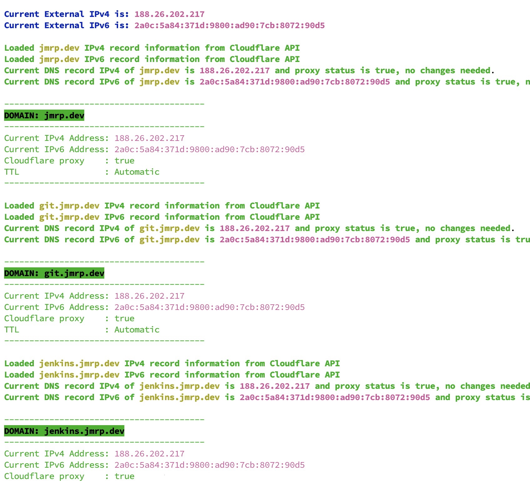 Github Jmrplensdyndnscloudflareipv4 6 Pure Bash Script To Update Ipv4 And Ipv6 Records In