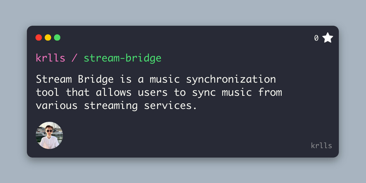 GitHub - krlls/stream-bridge: Stream Bridge is a music synchronization tool that allows users to ...