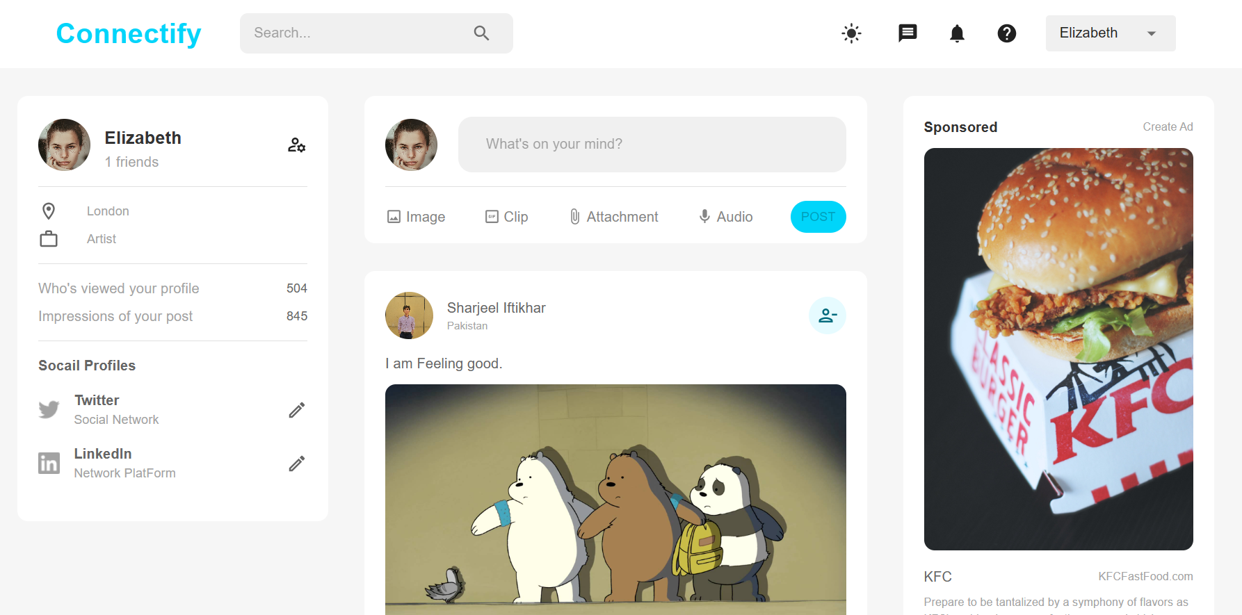 GitHub - Sharjeel-Iftikhar/Connectify-Socail-app: Full Stack social media application using MERN ...