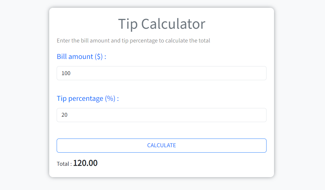 GitHub - ozgeonline/Tip_Calculator: Tip Calculator with JS & Bootstrap