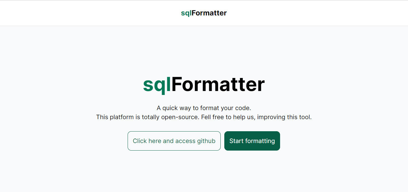 Github Carloshbidosql Formatter Web App To Help Format Sql Queries