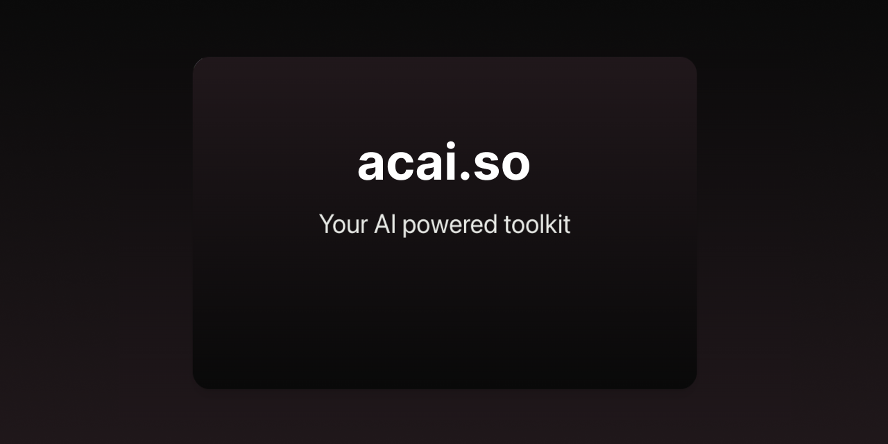 GitHub - artificialcitizens/acai.so: Your AI Powered Toolkit