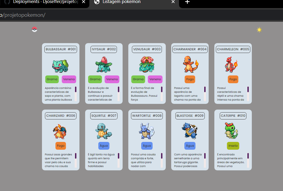 GitHub - Djoseffer/projetopokemon: Cards Pokémon, projeto desenvolvido durante a imersão Dev em ...
