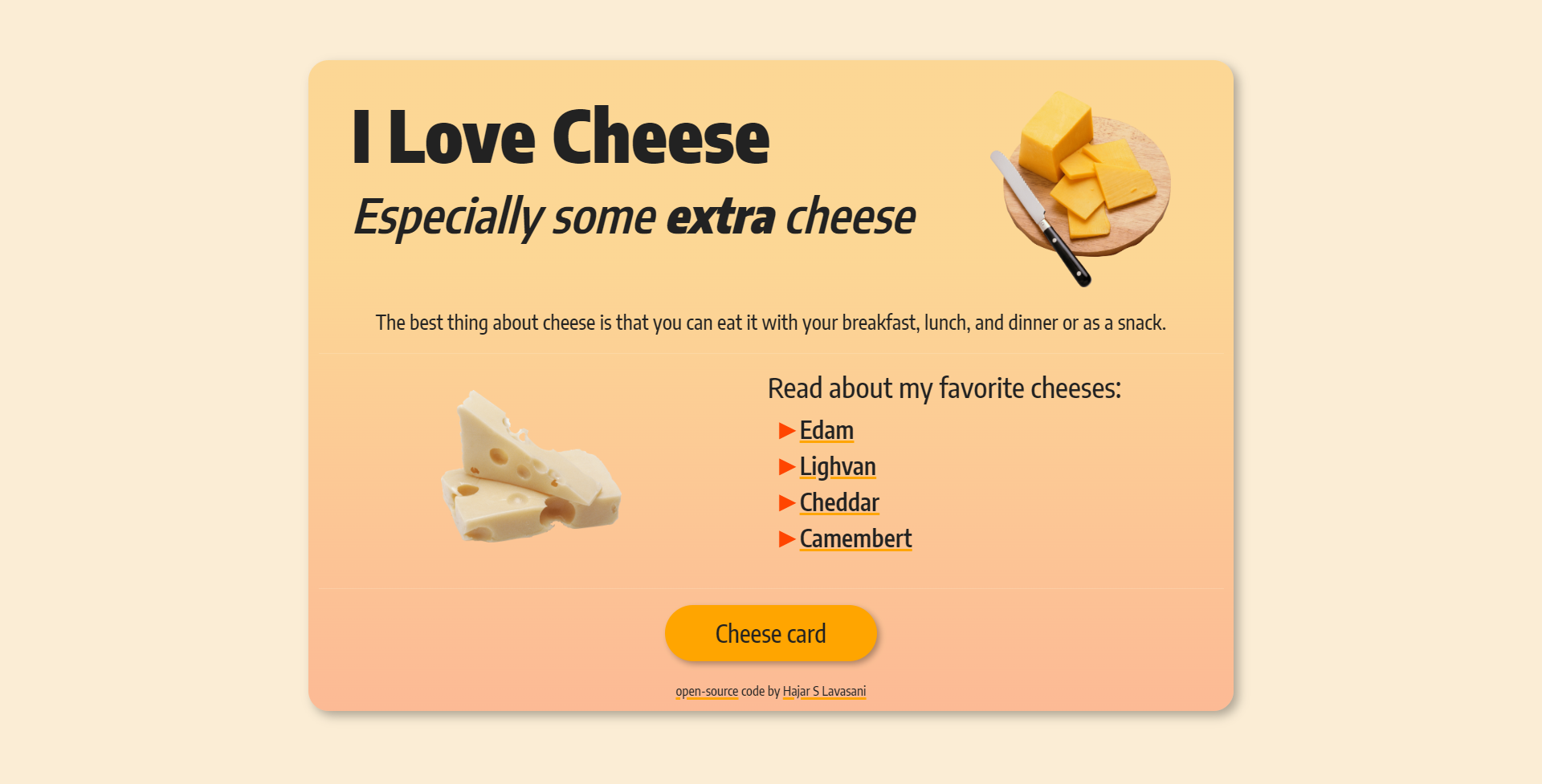 GitHub - callijar/cheese: My first webpage is about one of my favourite things: Cheese 🧀. Click ...