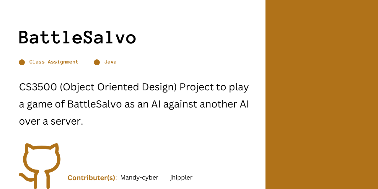 GitHub - Mandy-cyber/BattleSalvo: CS3500 (Object Oriented Design ...