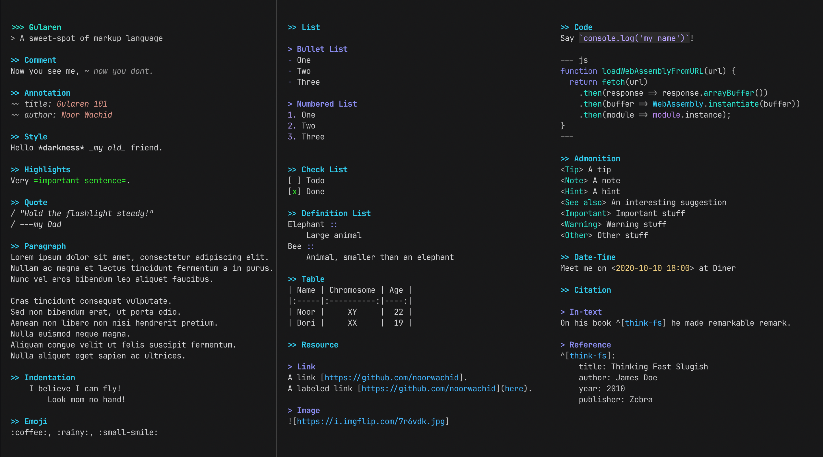 GitHub - noorwachid/nvim-gularen: Neovim toolkit for editing Gularen markup language