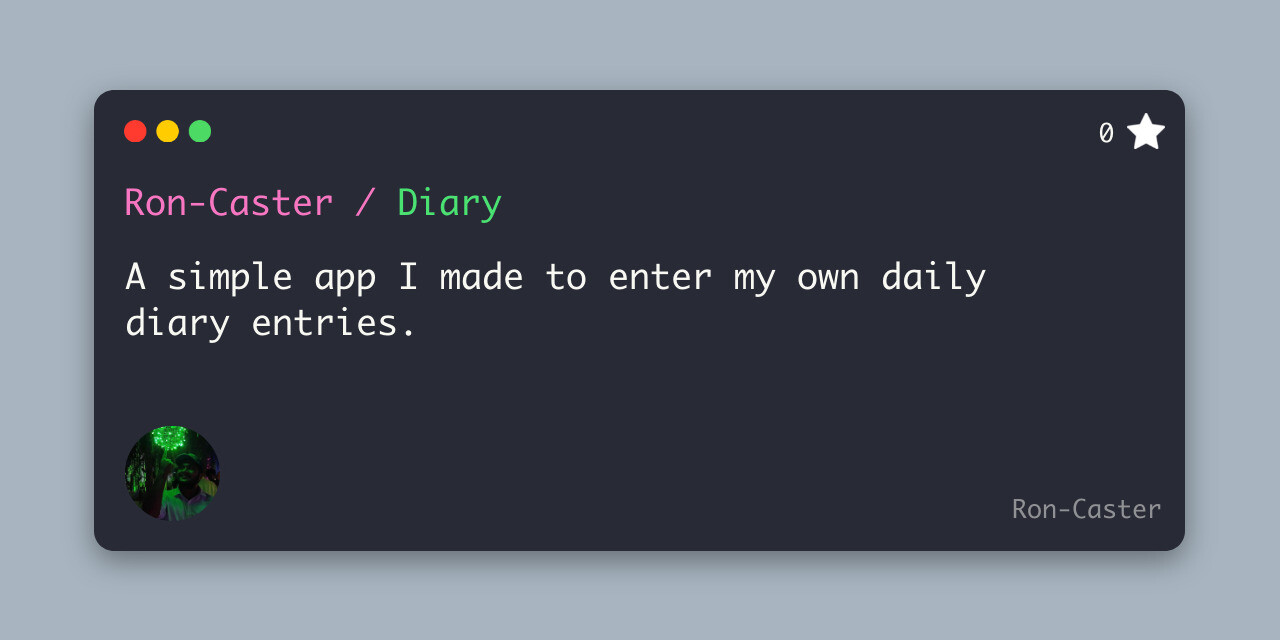 GitHub - Ron-Caster/Diary: A simple app I made to enter my own daily diary entries.