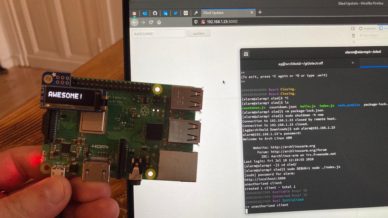 GitHub - WebReflection/coincident-oled: The electroff RapberryPi demo via coincident/server