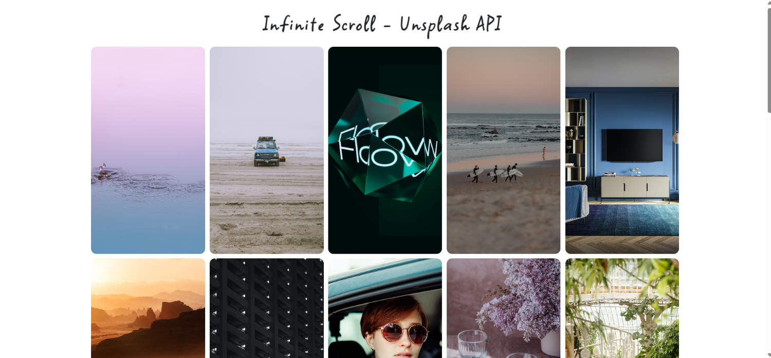 Github Ashvarya007 Infinity Scroll A Website That Displays Images From Unsplash S Api And