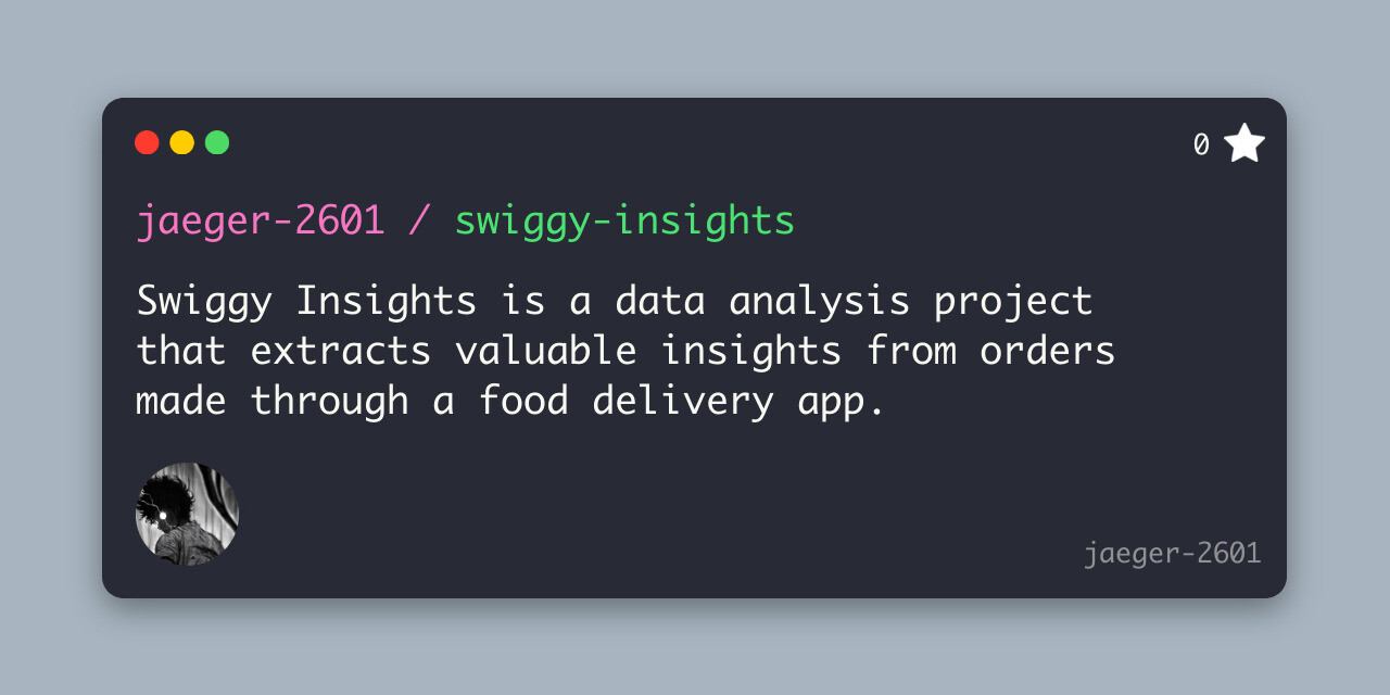 GitHub - jaeger-2601/swiggy-insights: Swiggy Insights is a data analysis project that extracts ...
