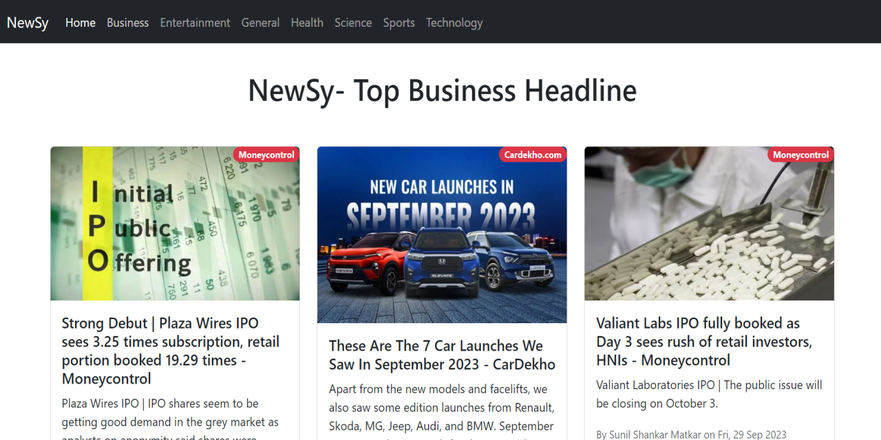 GitHub - AbhayRanjan471/NewSy: News App using api call , React js