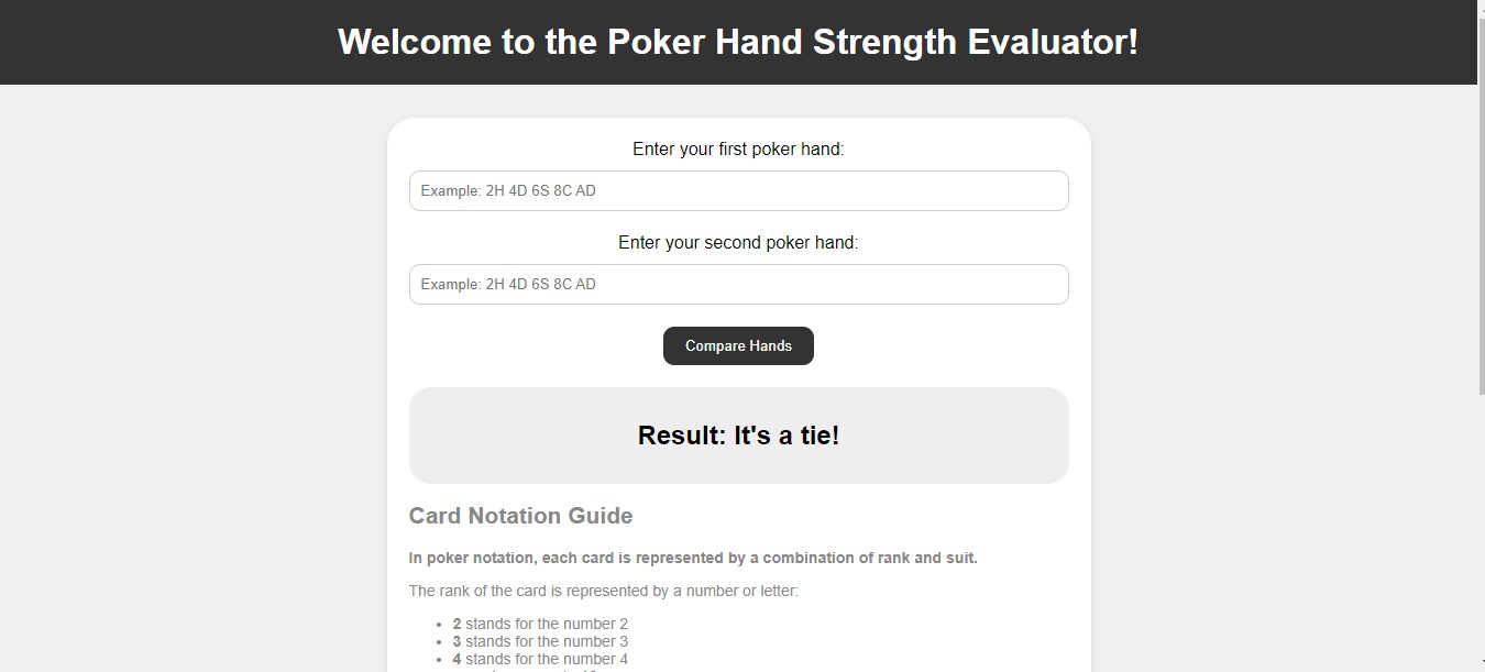 GitHub - ismail-amouma/Poker_Hand_Strength_Evaluator: Poker Hand Strength Evaluator: Python web ...