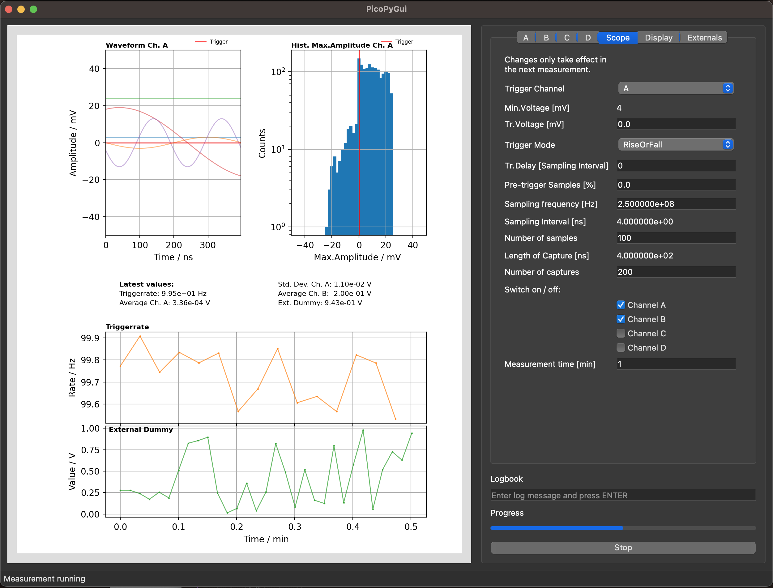 GitHub - Annalein214/PicoPyGui: Python GUI for Picoscope to do live analyses or long duration ...