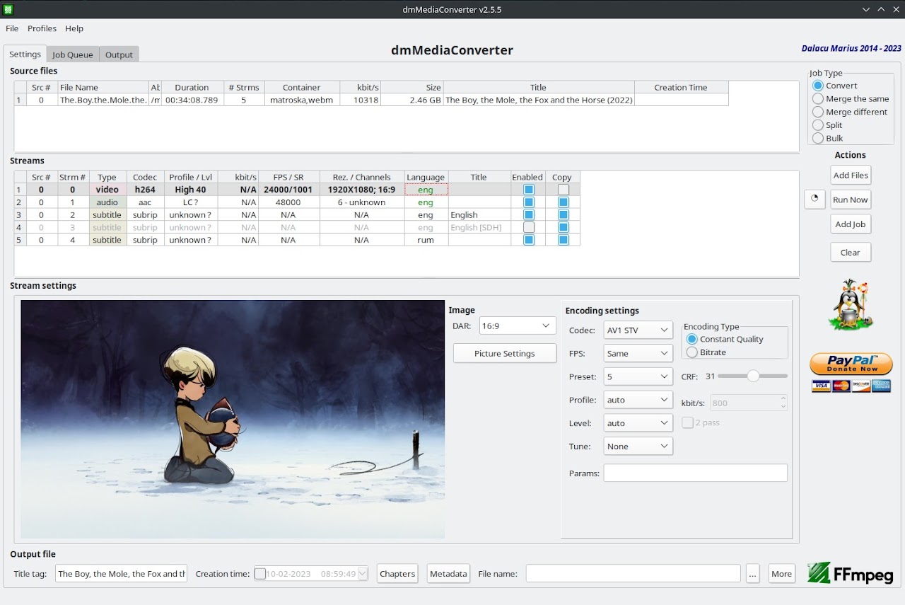 GitHub - Donzii/dmMediaConverter: dmMediaConverter is a cross-platform FFmpeg frontend (GUI ...