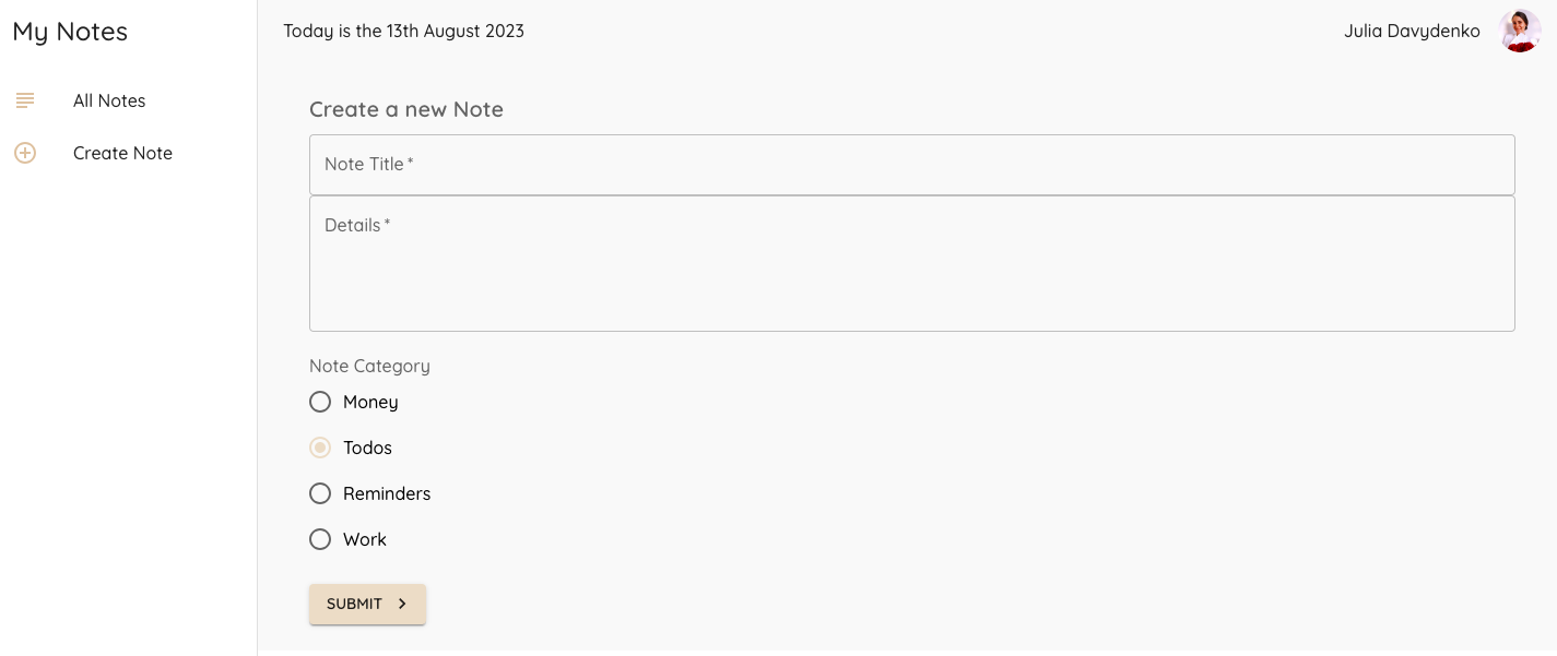 GitHub - juliadavydenko/material-ui-notes-app