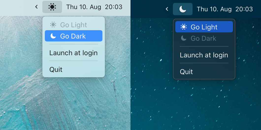 GitHub - tonsky/DarkModeToggle: Statusbar app to quickly toggle between light and dark modes