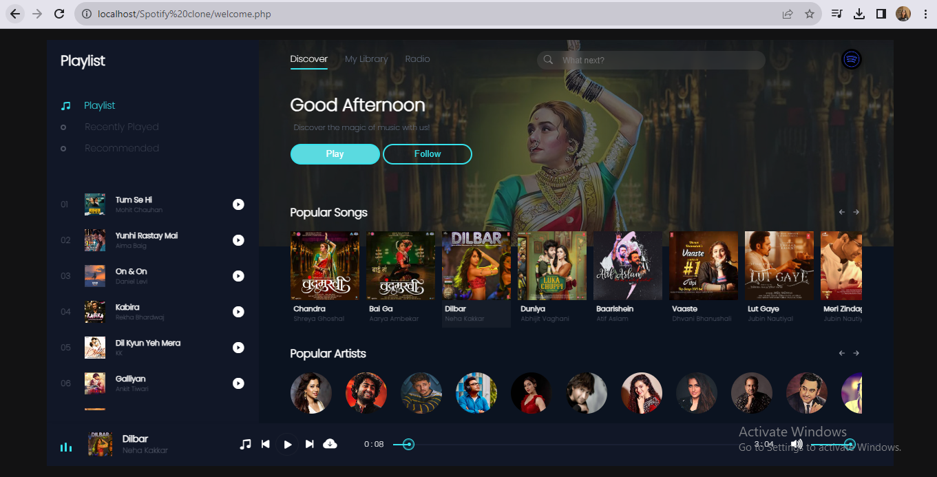 GitHub - aishwaryamane1/Spotify-Clone: Music Website