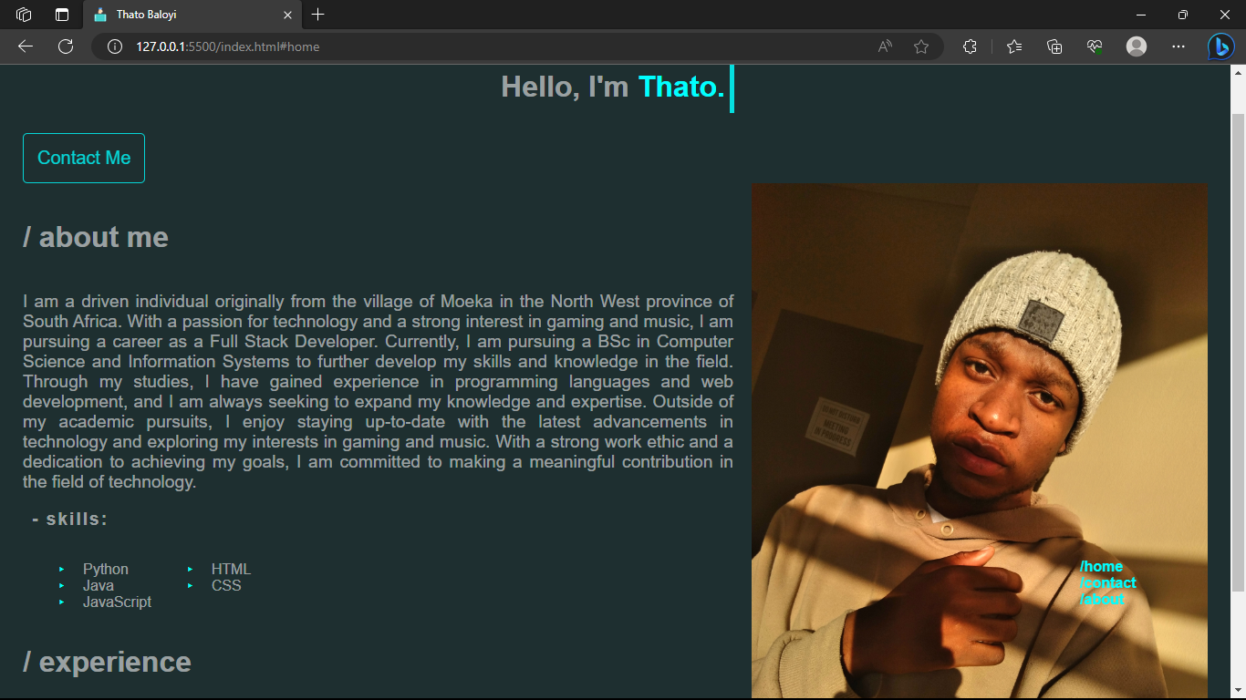 GitHub - thatobaloyi/portfolio: This is Thato Baloyi's Portfolio Website
