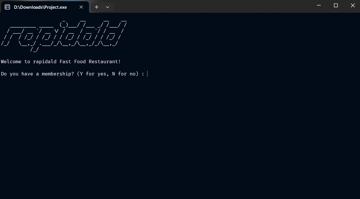GitHub - AlstonChan/rapidald: A fast food ordering console application using C++