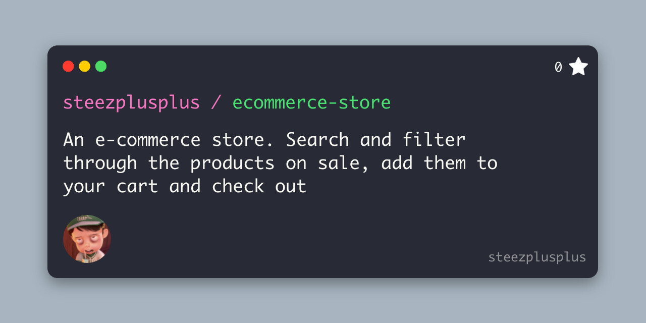 GitHub - steezplusplus/ecommerce-store: An e-commerce store. Search and ...