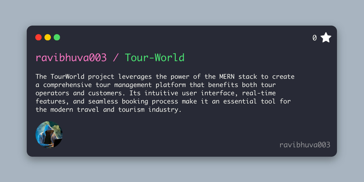 GitHub - ravibhuva003/Tour-World: The TourWorld project leverages the ...