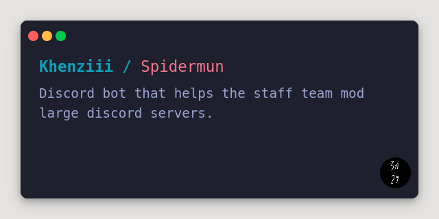 GitHub - Khenziii/Spidermun: 🕸️ Discord bot that helps the staff team ...