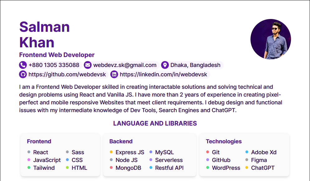 GitHub - webdevsk/react-resume: Build Resume/CV with React JS GitHub - webdevsk/react-resume: Build Resume/CV with React JS
