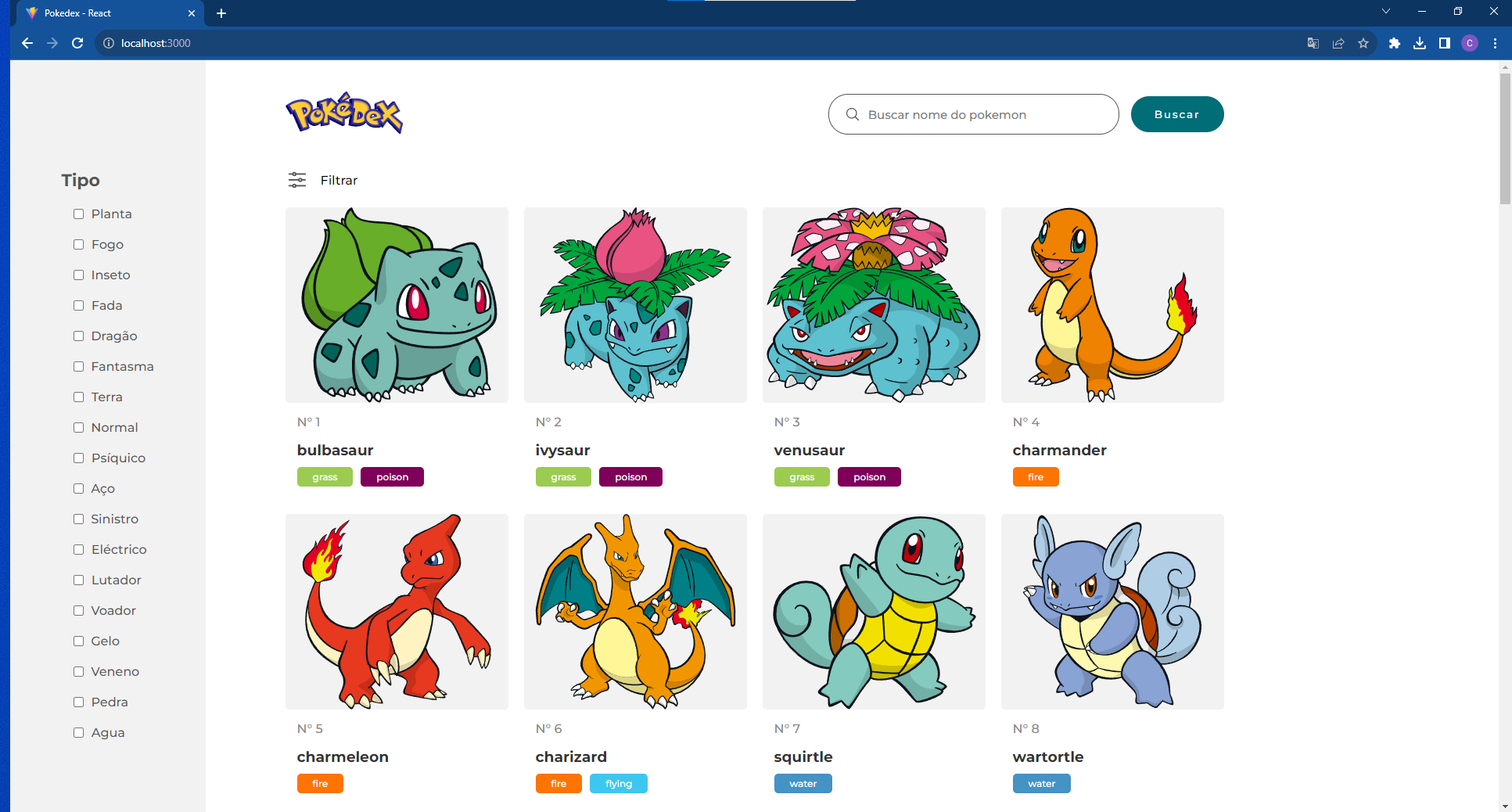GitHub - Fr0yz/Pokedex: Esta é uma Pokédex simples criada usando a biblioteca React.