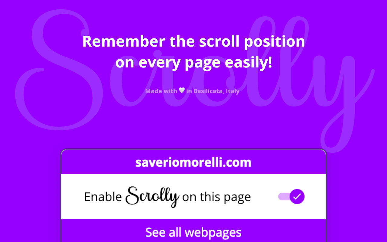 GitHub - Sav22999/scrolly: Remember the scroll position of each webpages