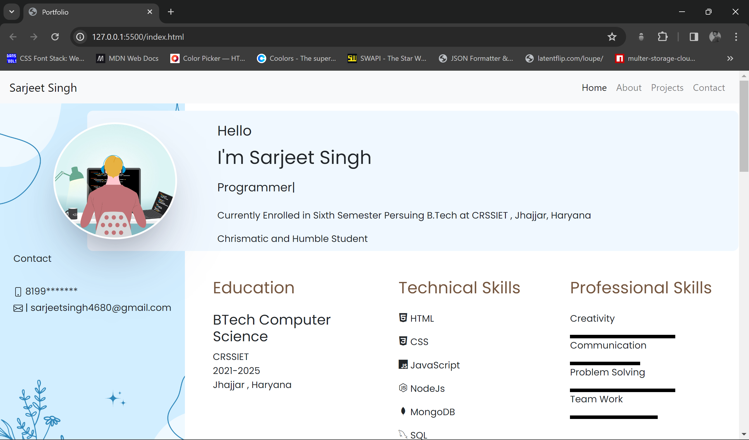 GitHub - sarjeetsingh-tech/CVIP-Portfolio: Normal Task Phase 2 (CodersCave)