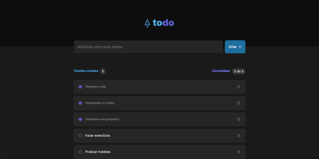 Github Madalena Rocha Todo List Desafio 01 Da Trilha Reactjs Do Ignite Da Rocketseat
