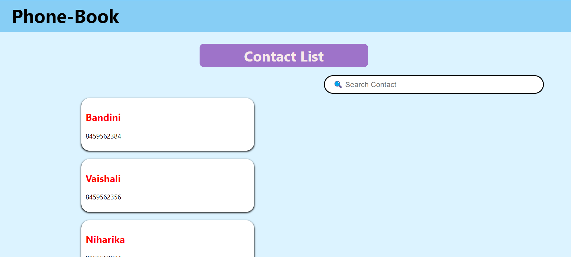 GitHub - BandiniKohare2001/contact-app-using-filter-mechanism: PhoneBook app