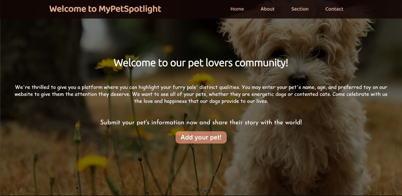 GitHub - Souvik2376/My-Pet-Spotlight: MyPetSpotlight