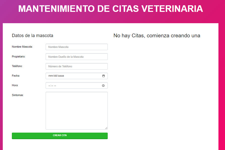 GitHub - fjativa/cita-veterinaria: Este mantenimiento esta hecho en Javascript, CCS, HTML ...