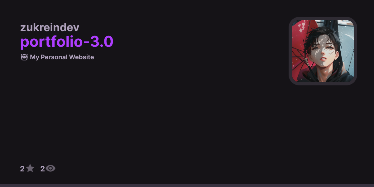 GitHub - zukreindev/portfolio-3.0: 🤖 My Personal Website