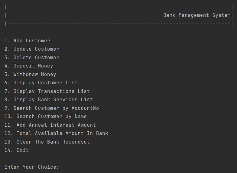 GitHub - rawoolsatish24/bank-management-system: A Java-based Bank ...