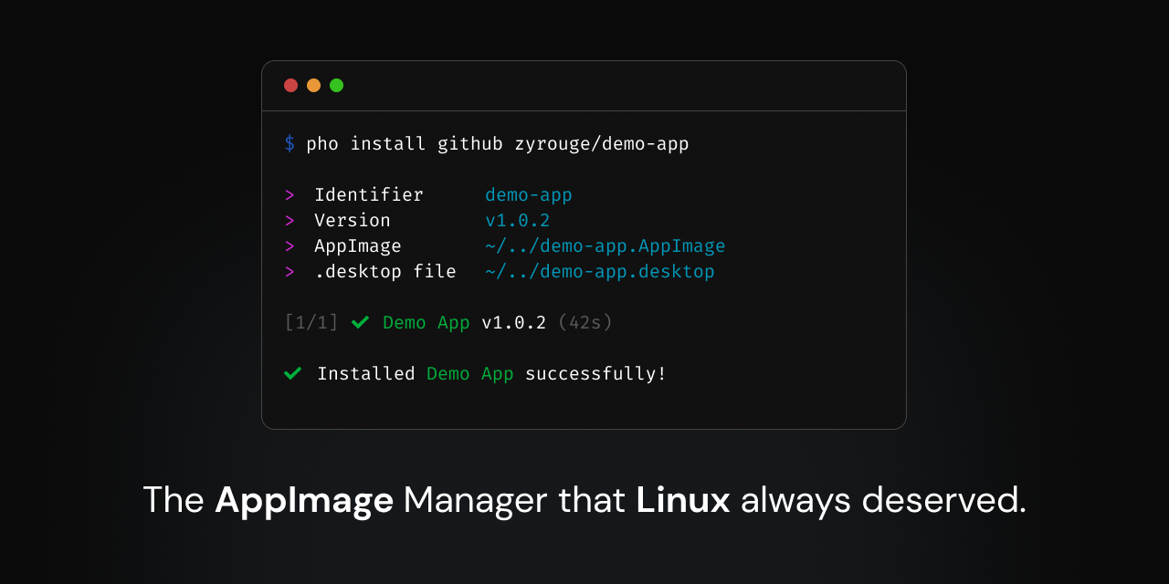 GitHub - zyrouge/pho: The AppImage Manager that Linux always deserved.